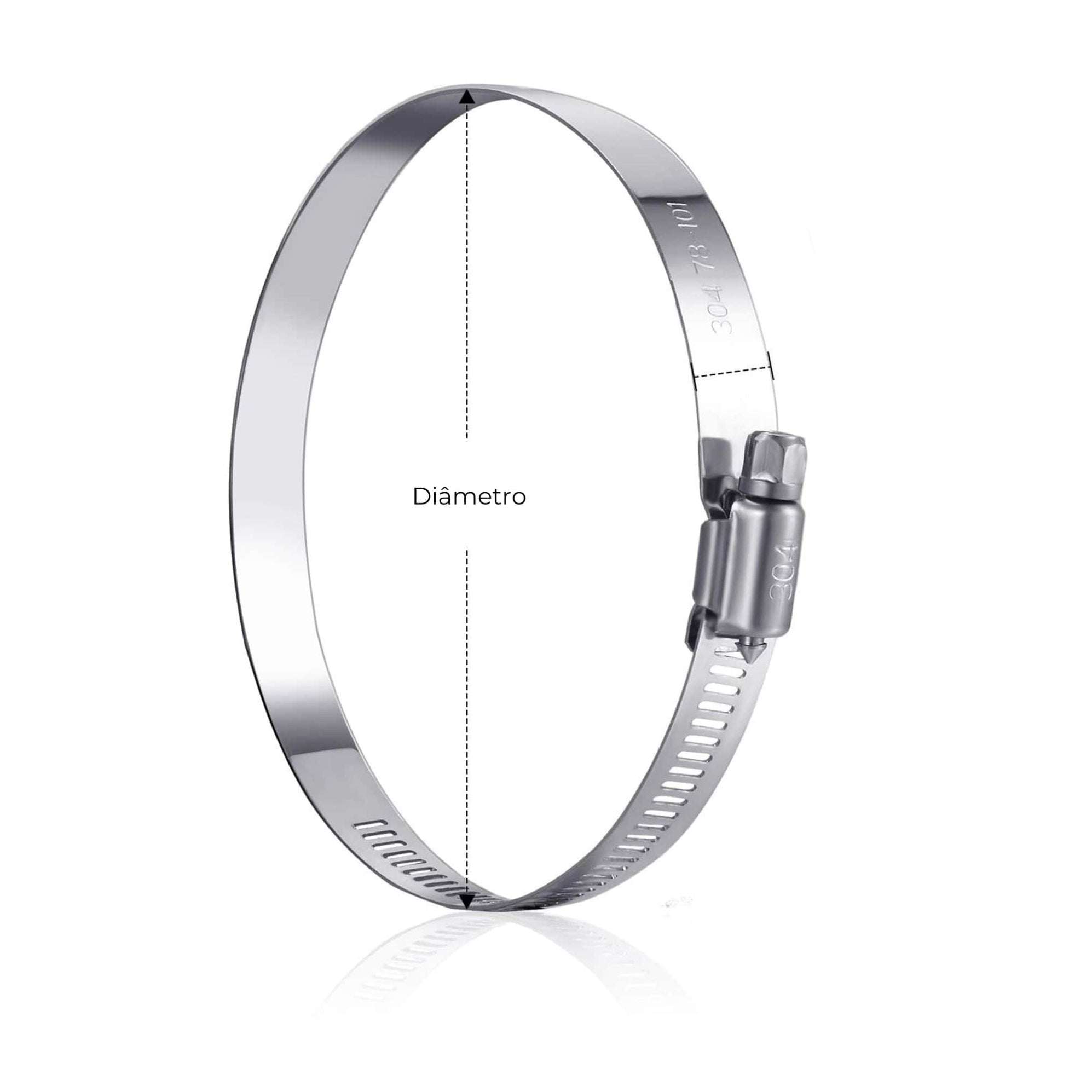 Abraçadeira Metal Aço Inox Para Duto, Tubo 200Mm / 8 Polegadas ...