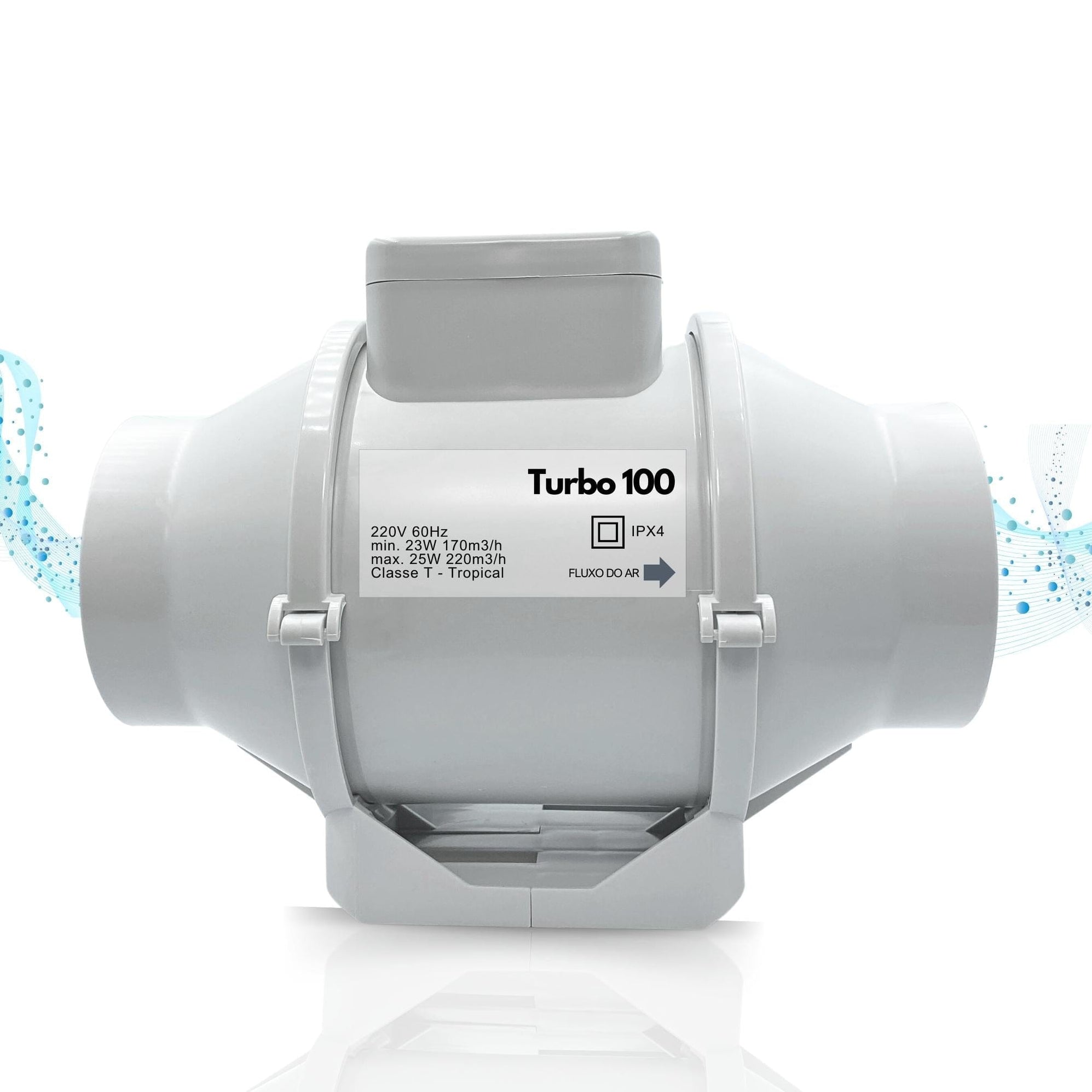 Exaustor Axial In Line Banheiro Turbo 100mm Ambientes de até 11,5m² ...