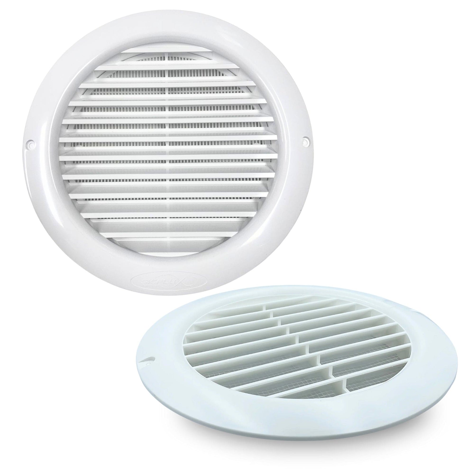 Grelha Para Saída de Ar Redonda Fixa Com Tela e Colarinho 200mm - S200 | Americanvek