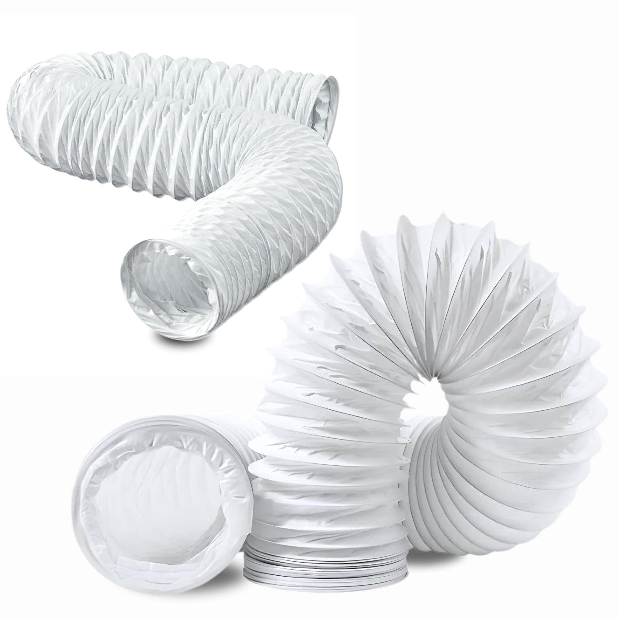 Kit Instalação com Duto Flexivel PVC Branco, Grelha de Acabamento Difu ...