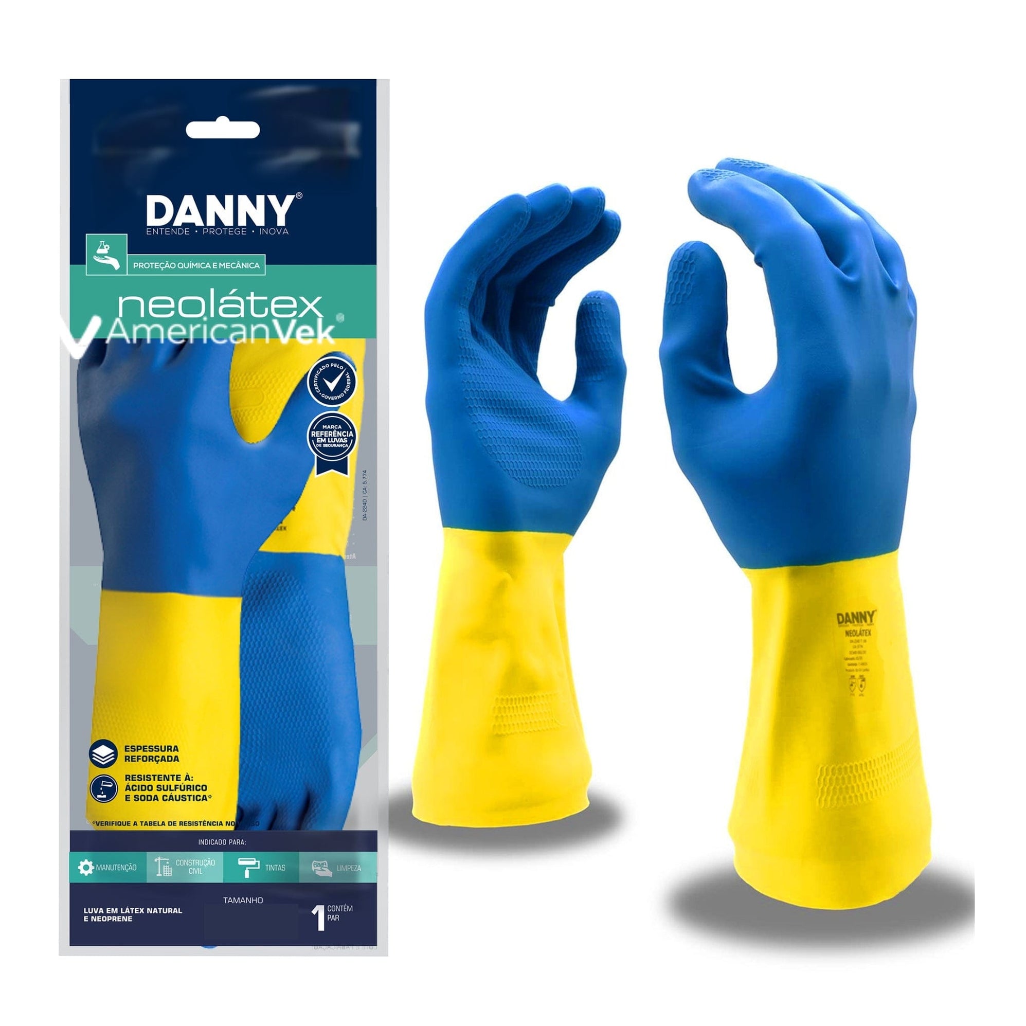Luva Danny Neolátex Térmica 250ºc Resistente À Produtos Químicos Da224D ...