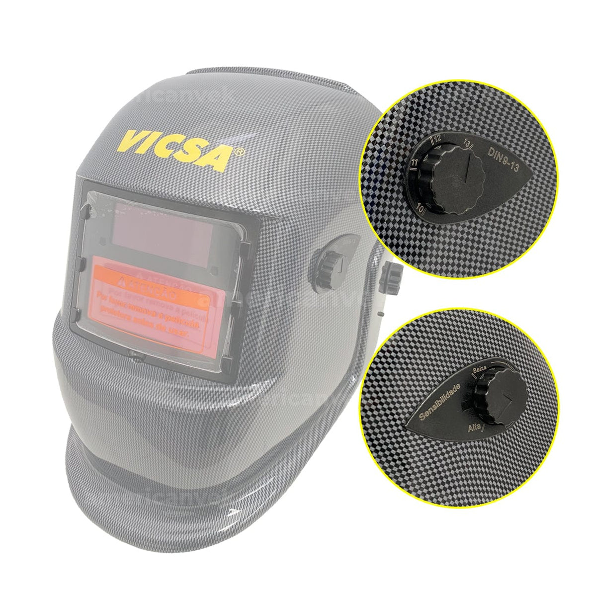 Máscara De Solda Escurecimento Automático Vicsa Optech Vic34623 Ca34708 ...